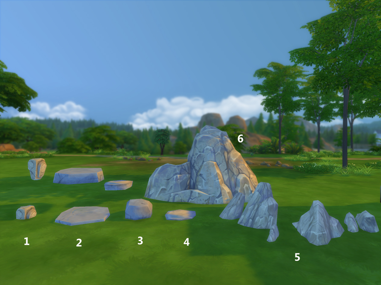 Mod The Sims - Rocks go through - Maxis mesh edit
