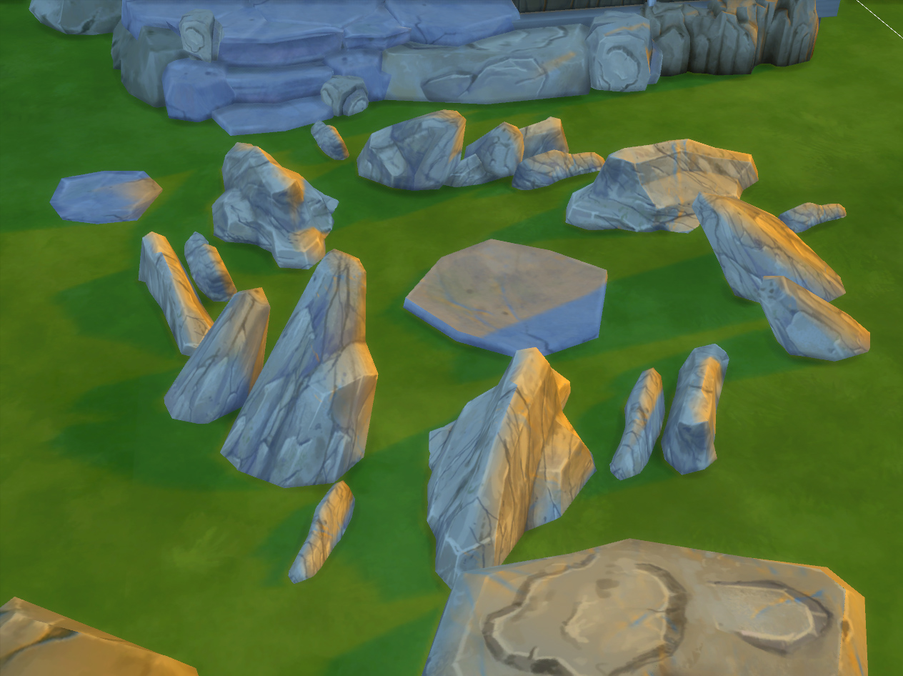 Mod The Sims - Rocks go through - Maxis mesh edit