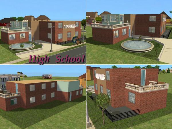 Mod The Sims - Law and Hight School Lots