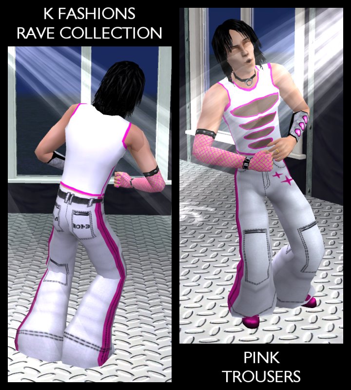 Mod The Sims - Four rave trousers + one rave top for adult males