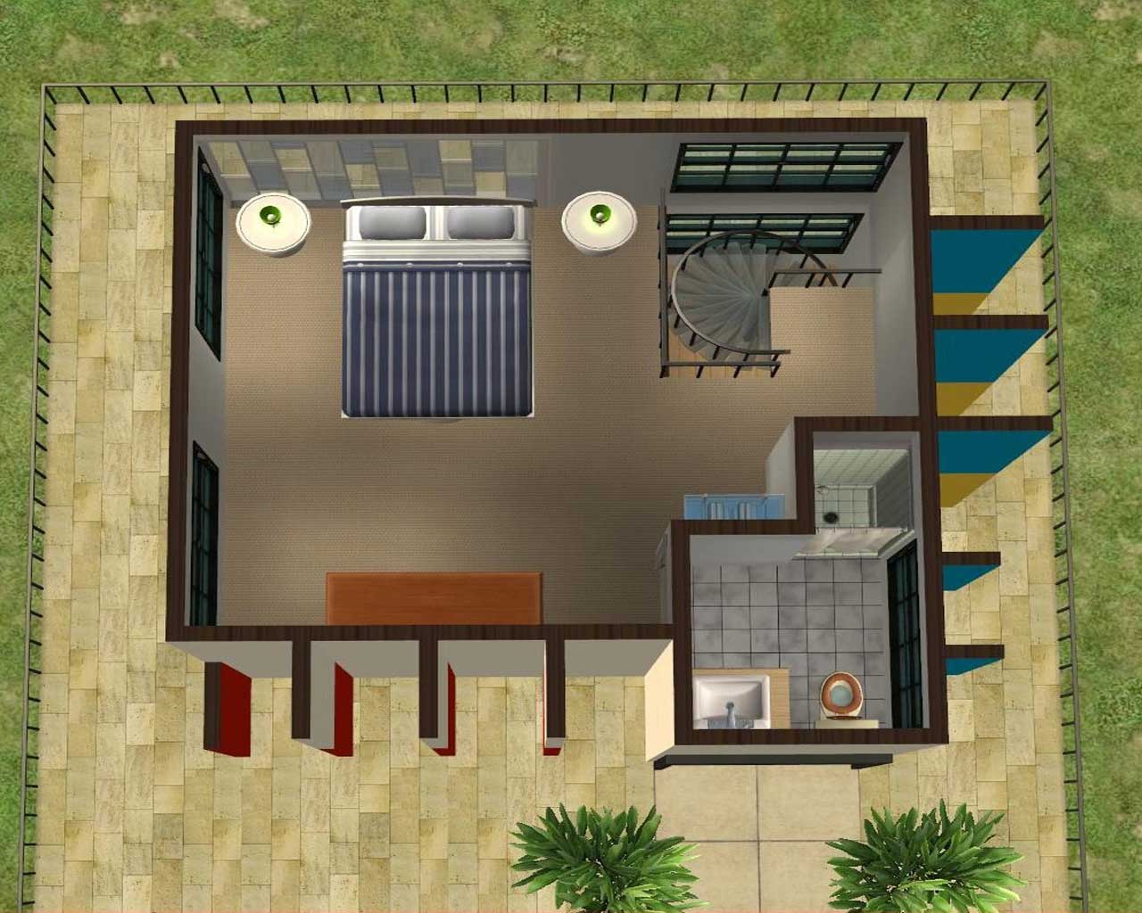 Mod The Sims - 1x1 Mini Lots - Mini Modern Starter Home