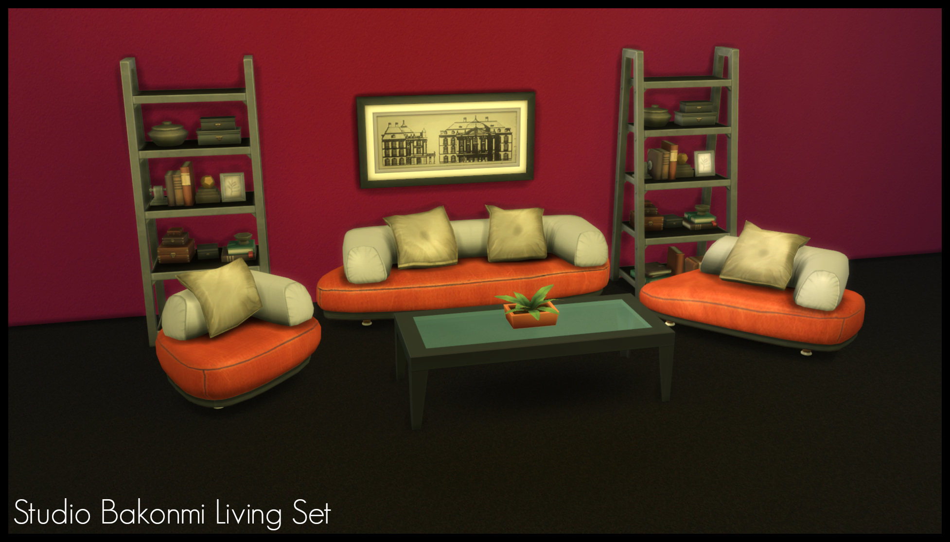 Mod The Sims UPDATED 30 5 18 TS2 To TS4 Studio Bakonmi Living Set