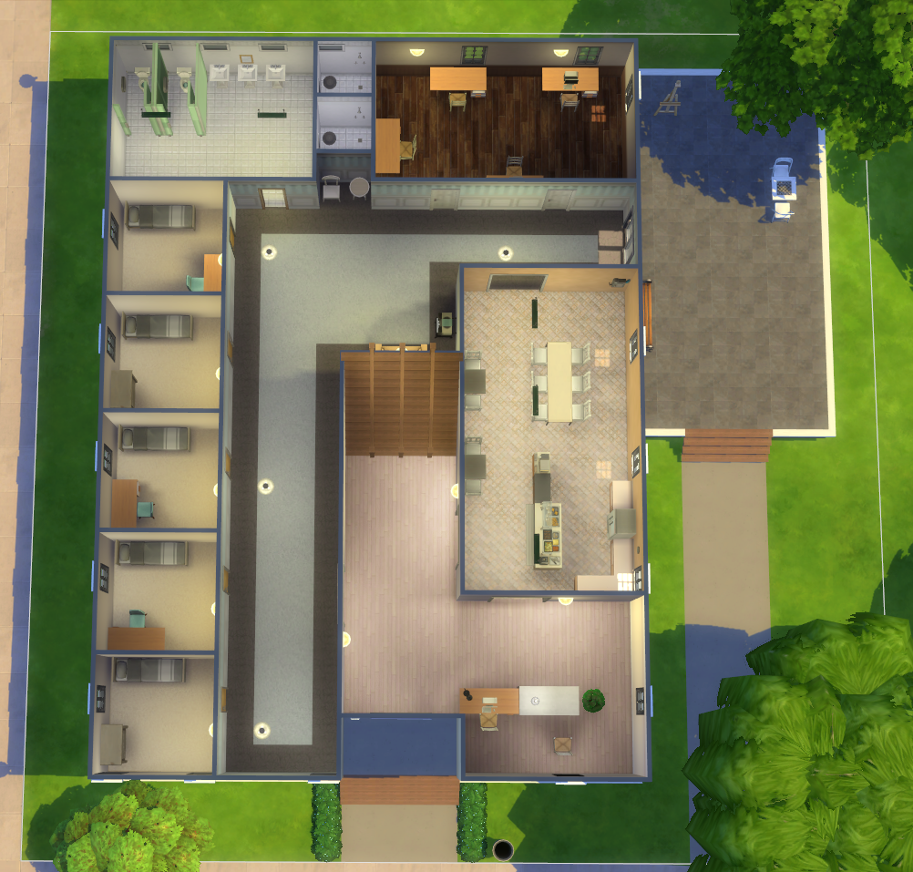 Mod The Sims - Sim State Dormitory, a TS2 conversion (No CC)