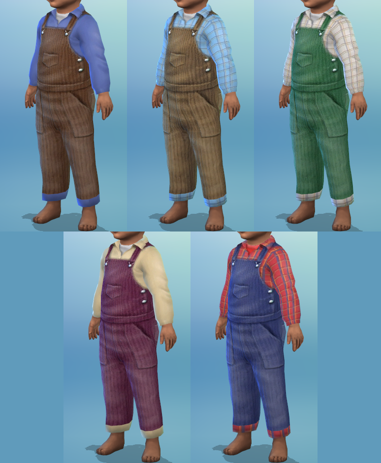 Mod The Sims - TS2 to TS4 - Toddler Overalls for Toddlers and Infants