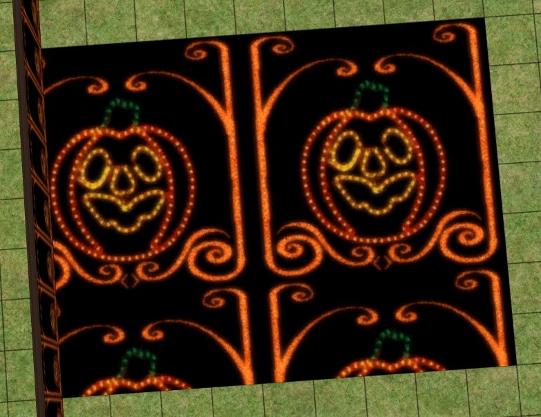 Mod The Sims - Halloween glowy pumpkin wall and floor set