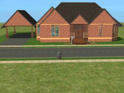 Mod The Sims - small brick house with outdoor garage.