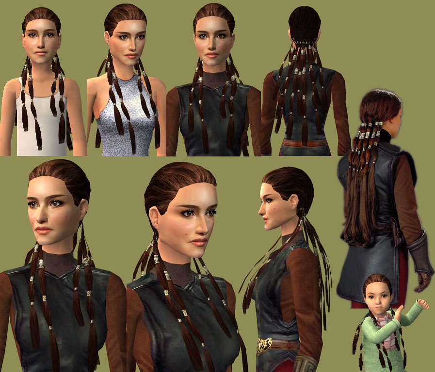 Mod The Sims - Padme's Pilot Hairstyle in 11 colours