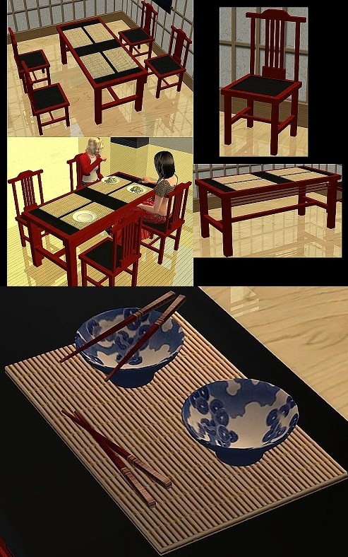 Mod The Sims - Japanese-Inspired Kitchen Set "Sushi": 13 new meshes