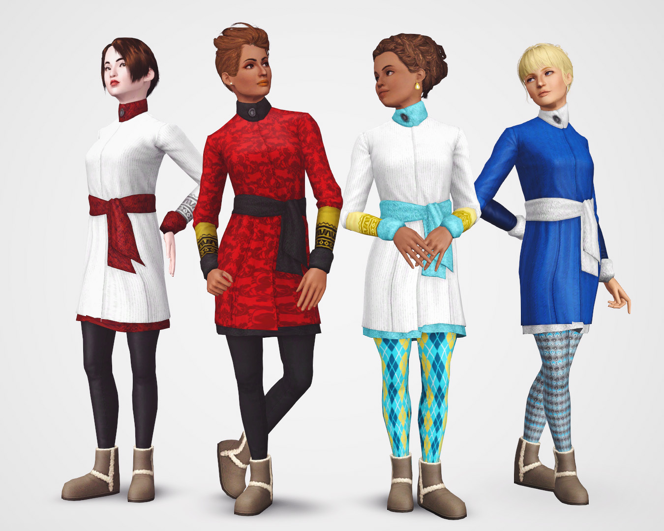 Mod The Sims - Store Russian Wrap Outfit for Teens