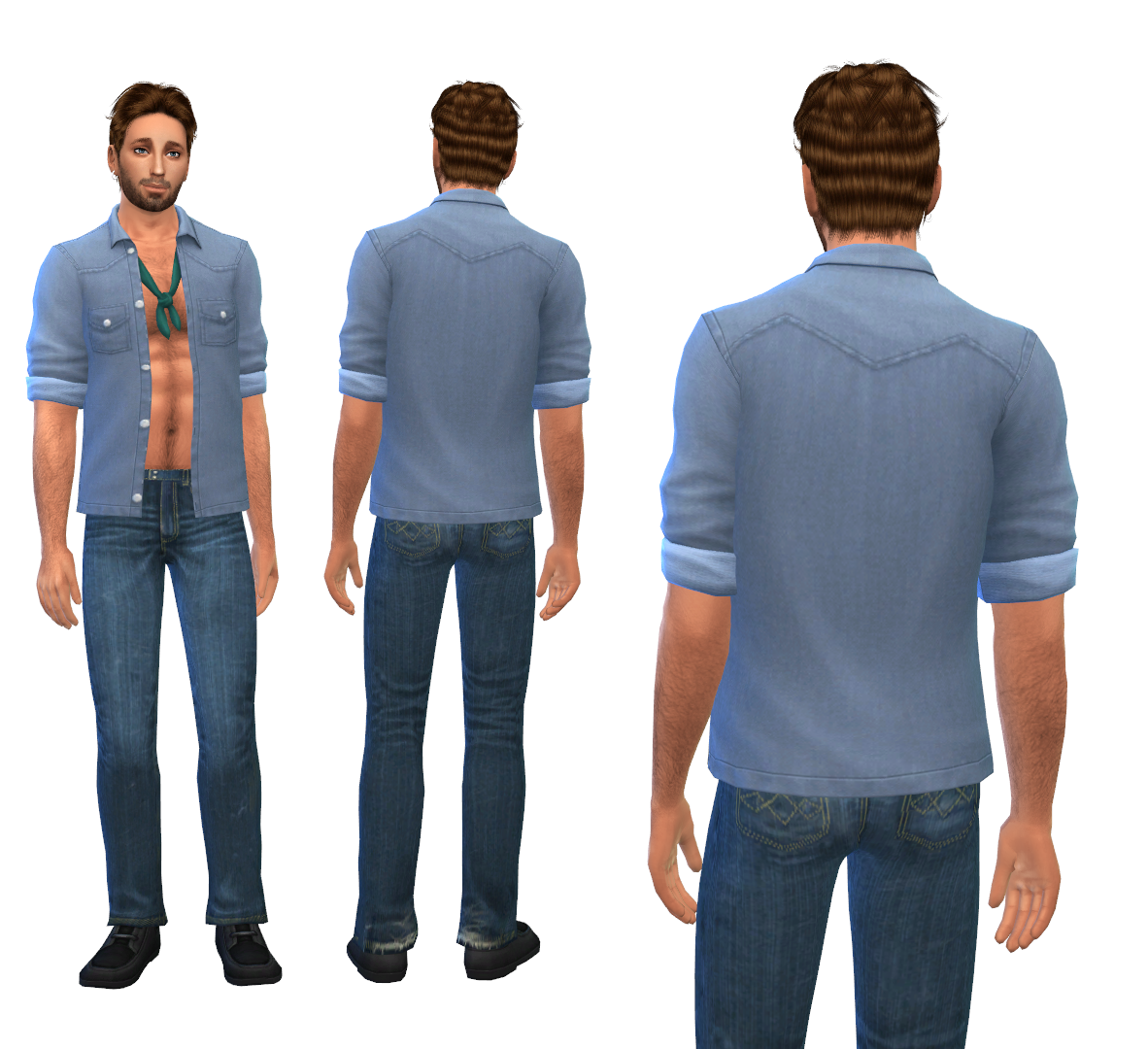 Mod The Sims - Male Shirt-Neck Tie Edit