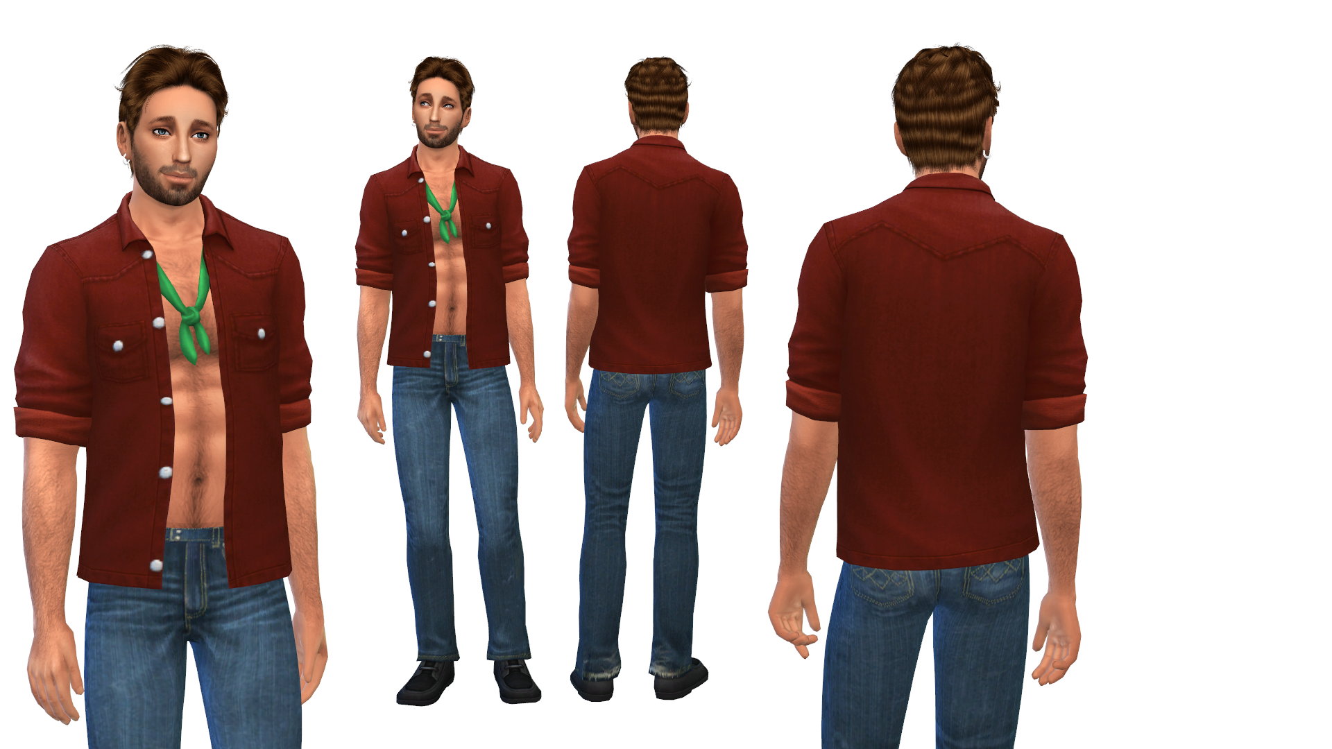 Mod The Sims - Male Shirt-Neck Tie Edit
