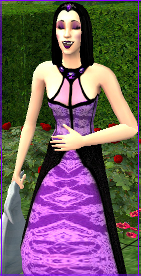 Mod The Sims - 3 Gothic Victorian Dresses- In Black and Purple/Red/Blue