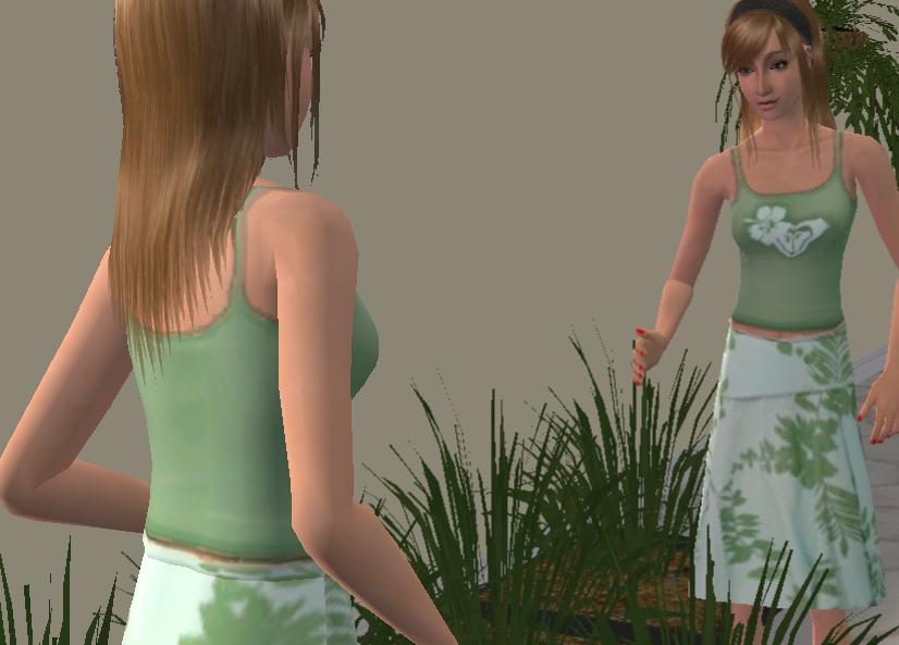 Mod The Sims - Cute Roxy Singlet and Skirt