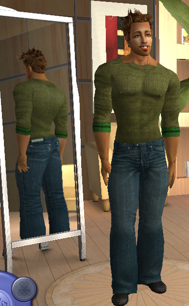 Mod The Sims - 3 Knit Sweaters With Jeans For Marvine's Huge Bodybuilder