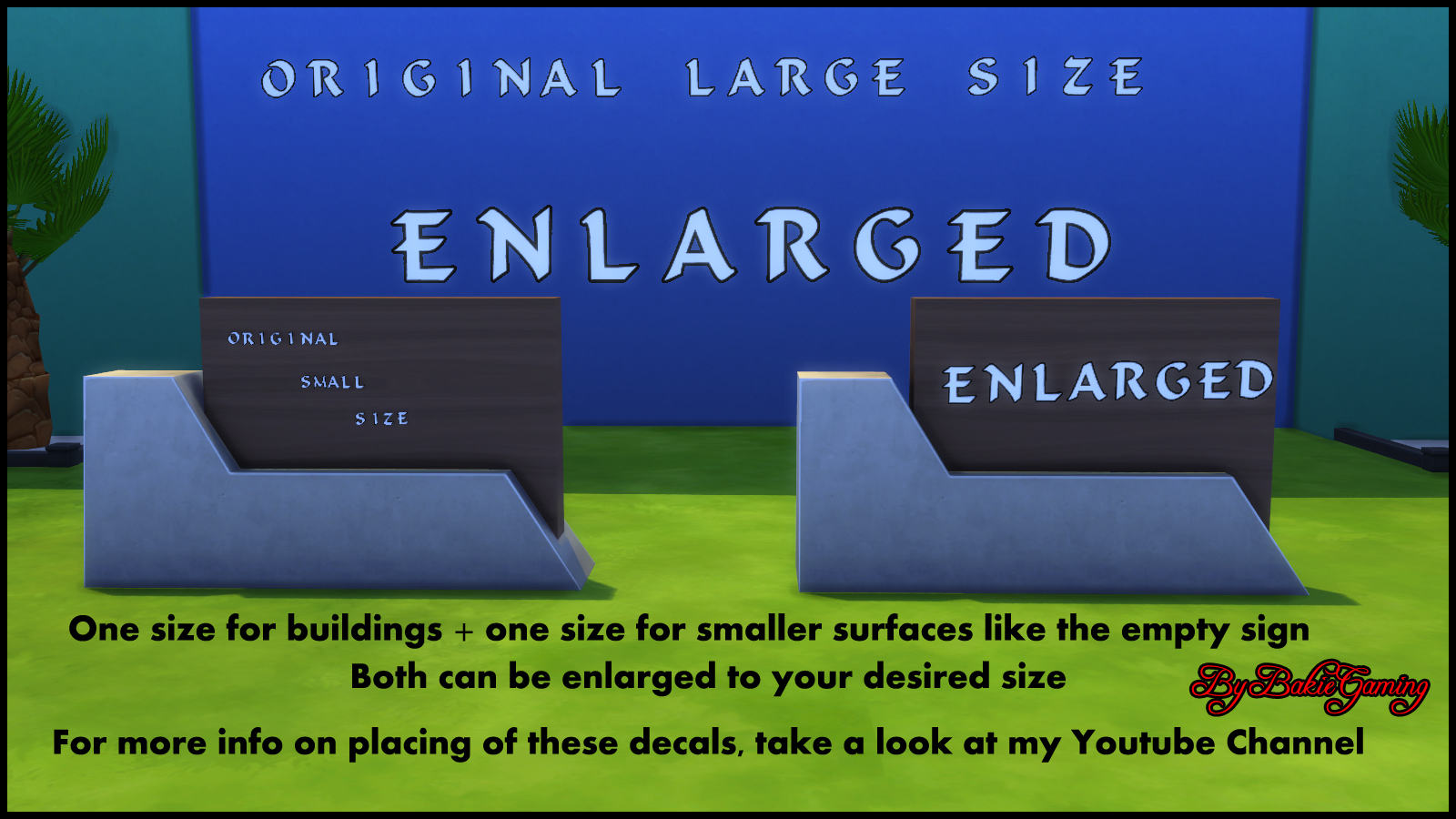 Mod The Sims - Alphabet Wall Decals + Empty Basegame Sign