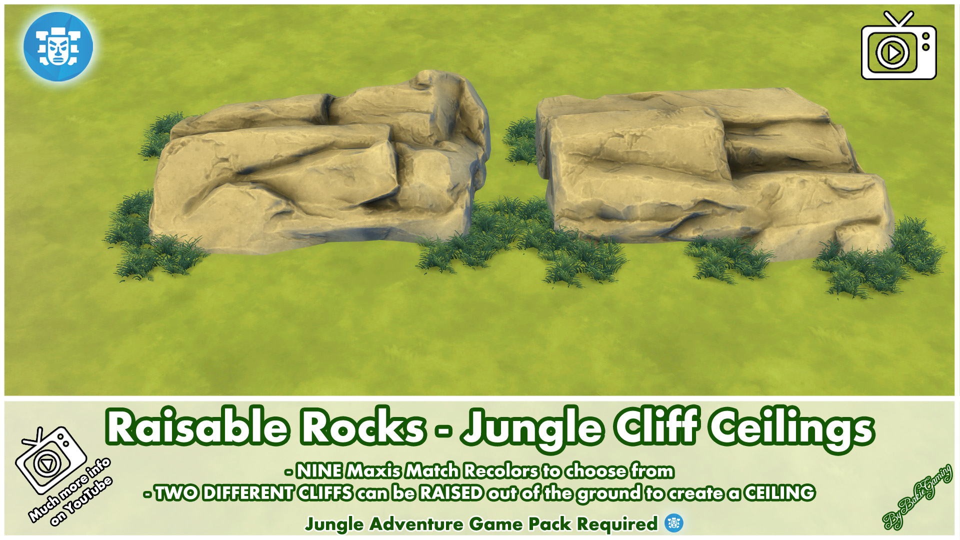 Mod The Sims - Raisable Rocks - Jungle Cliff Ceilings - Updated 19-07-2019