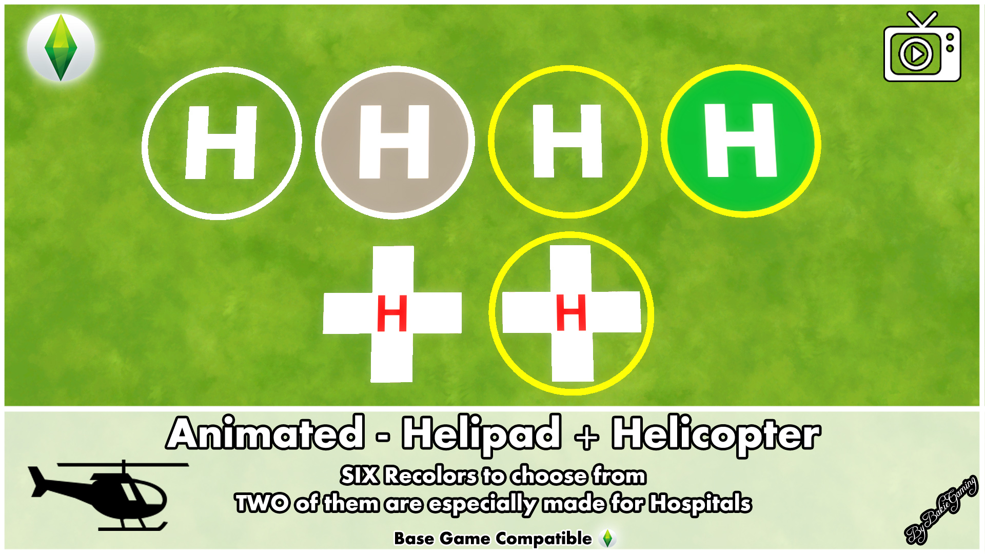 Mod The Sims - Animated - Helipad + Helicopter