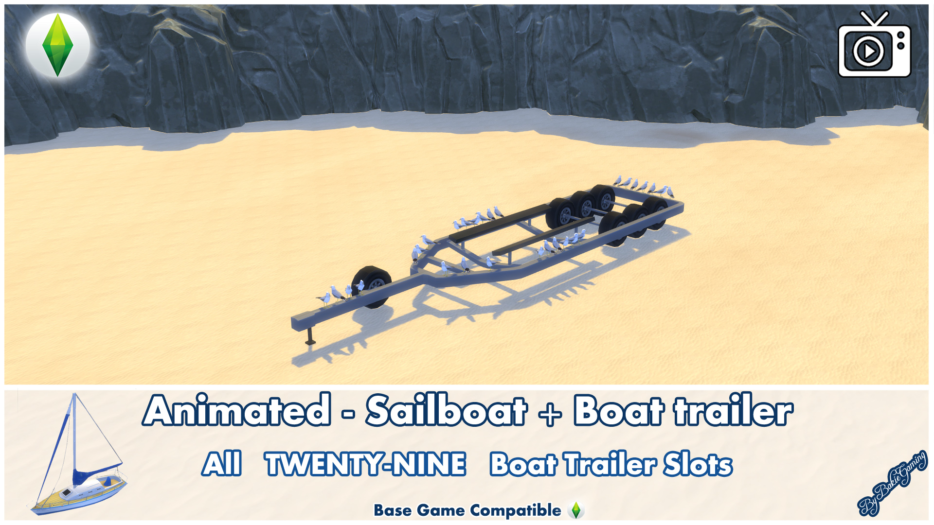 Mod The Sims - Animated - Sailboat + Water Ripple Effect ⛵