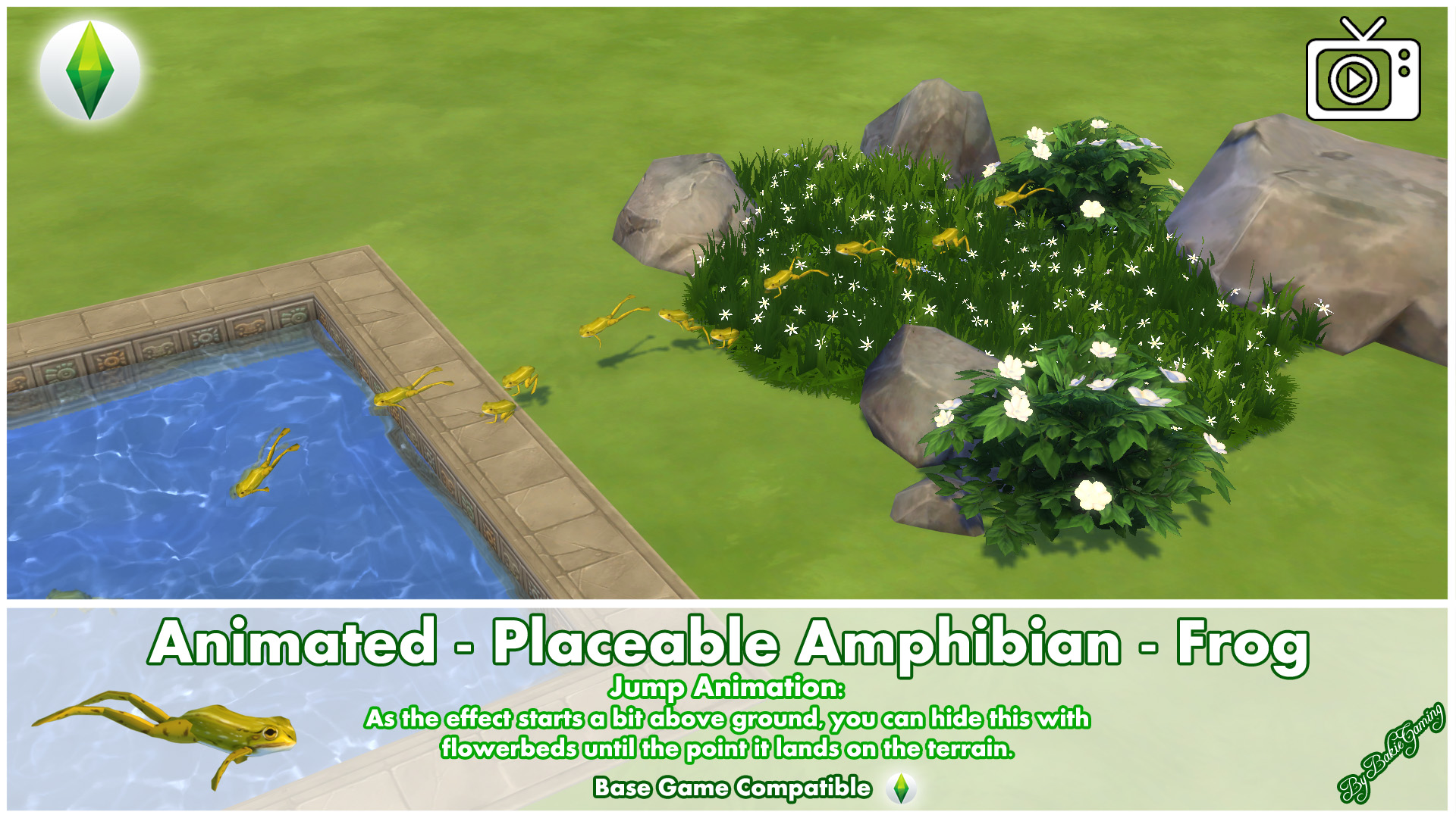 Mod The Sims - Animated - Placeable Amphibian - Jumping Frog
