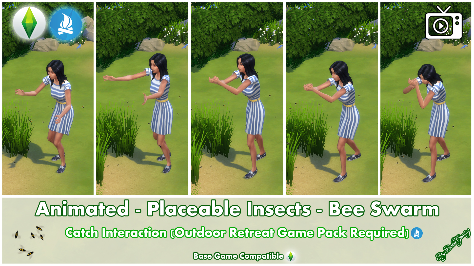 Mod The Sims - Animated - Placeable Insects - Bee Swarm