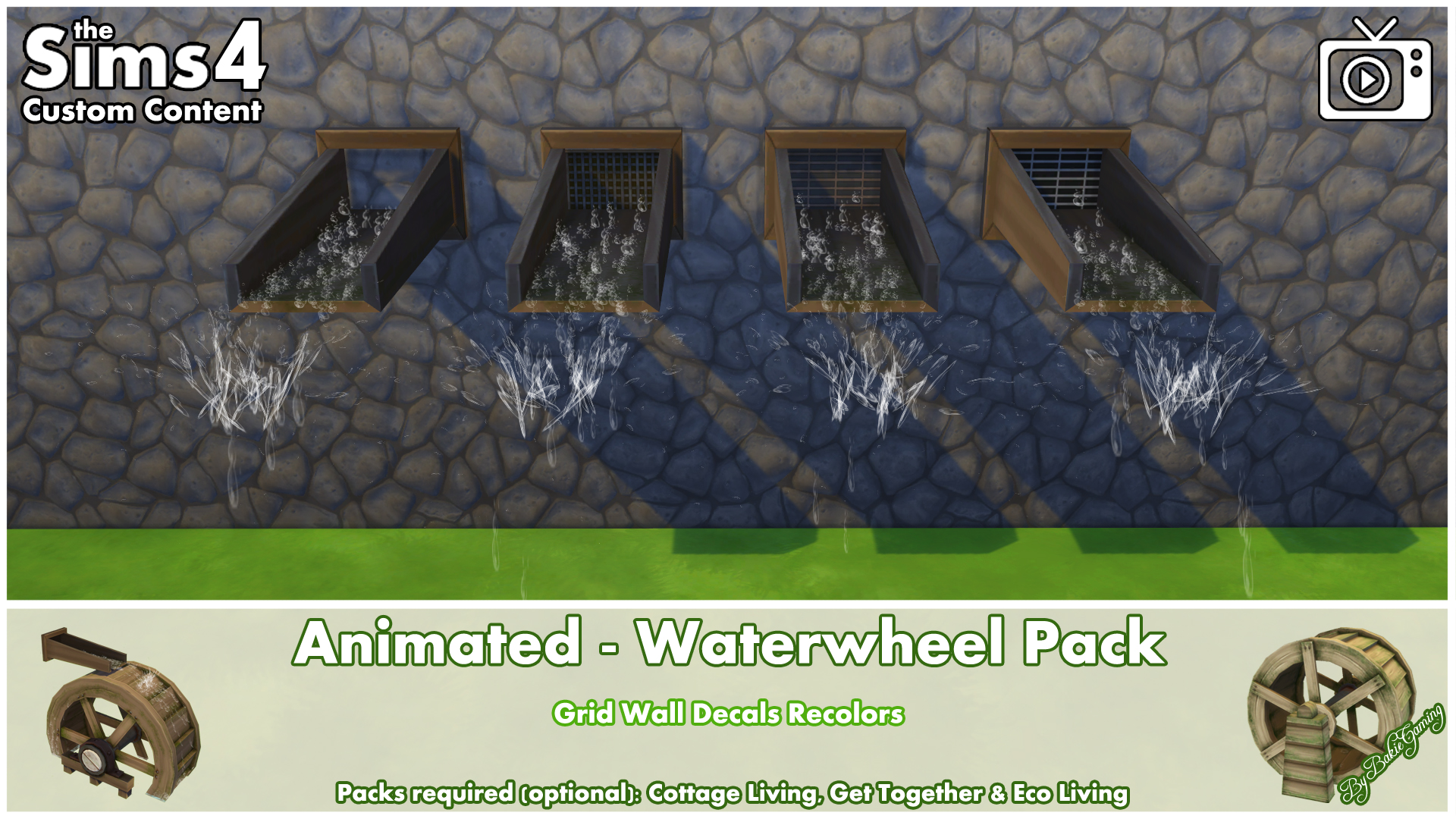 Mod The Sims - Animated - Waterwheel Pack