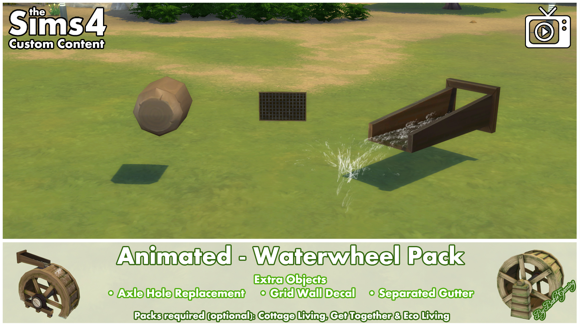 Mod The Sims - Animated - Waterwheel Pack