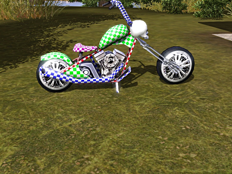 Mod The Sims - Skull / Skeleton Chopper Motorcycle: Now Pets Patch ...