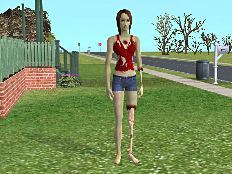 Mod The Sims - Zombie shredded and torn clothes and bones