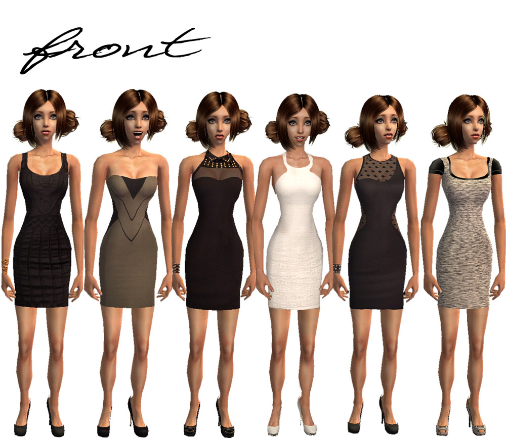 Mod The Sims - 5 Teen Dresses by Bershka (formal)