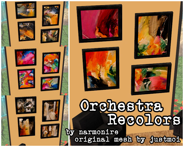 Mod The Sims - 4 Recolors of justmoi's "Orchestra" Painting