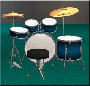 Mod The Sims - Pearl Drum Set (Marine Fade Blue) By Terminal
