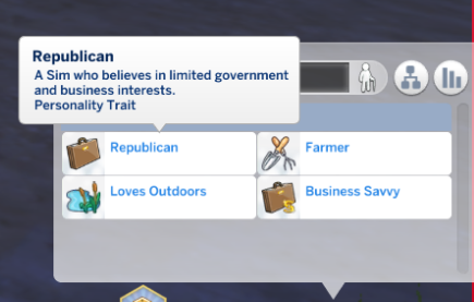 Mod The Sims - Sims 4 Political Party Traits (Updated Both Democrat and ...