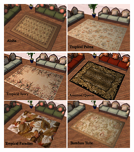 Mod The Sims - RHG 3x4 Echo Rug *Casual JungleTropical* series Recolors