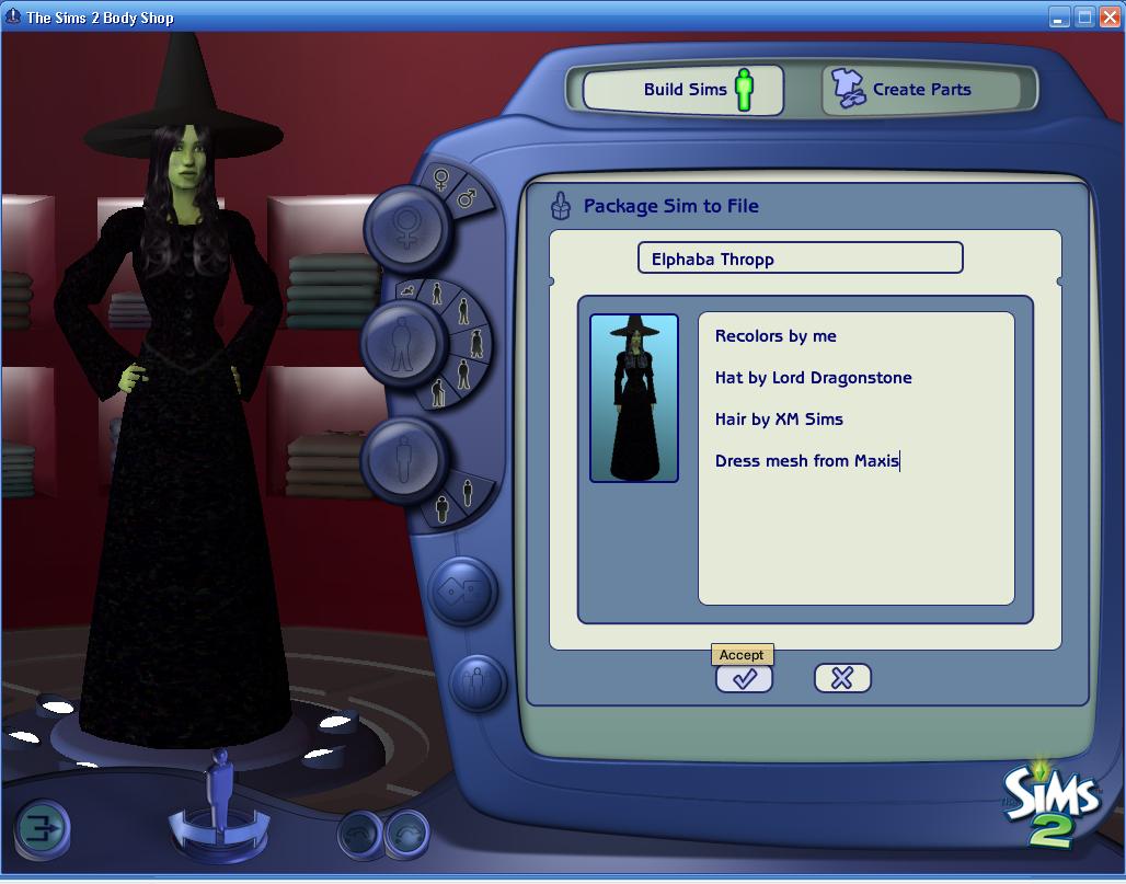 Mod The Sims - The Oz Collection - Elphaba