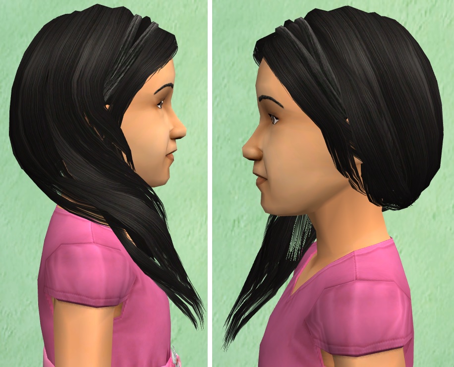 Mod The Sims - [3t2] Long Side Part Hairsytle with Headband from TS3 ...
