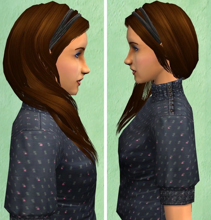 Mod The Sims - [3t2] Long Side Part Hairsytle with Headband from TS3 ...