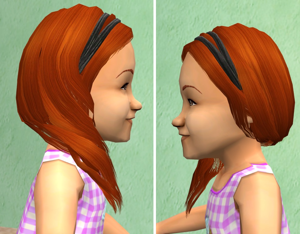 Mod The Sims - [3t2] Long Side Part Hairsytle with Headband from TS3 ...