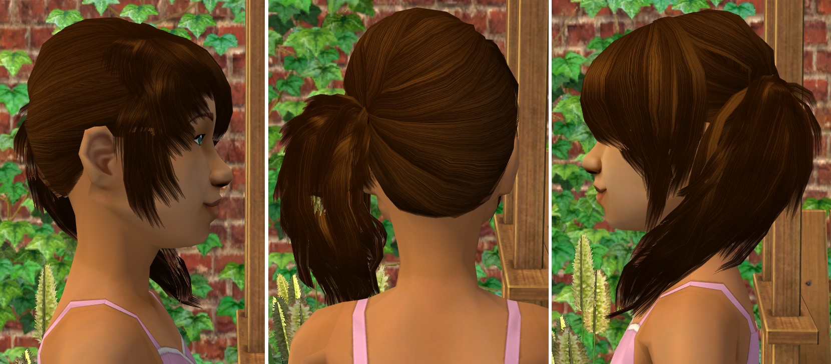 Mod The Sims - [3t2] Emo Ponytail Hairstyle from TS3 Showtime EP
