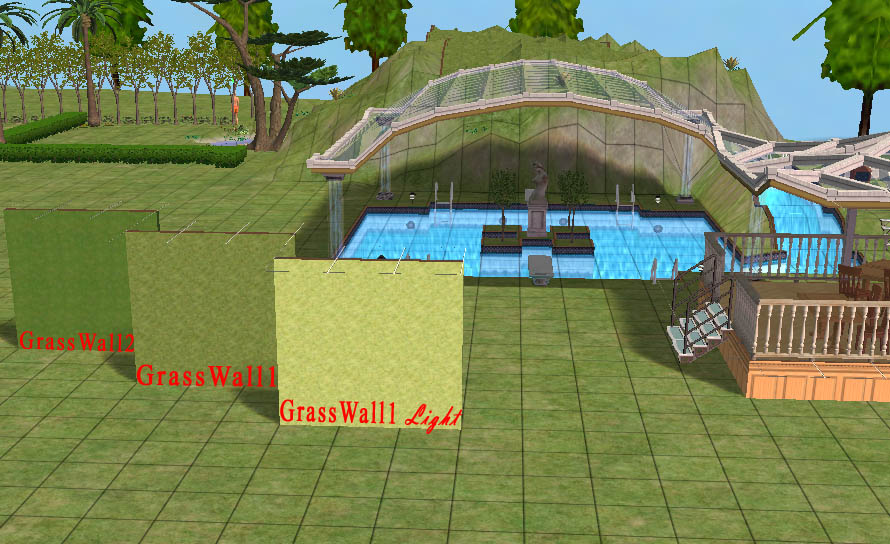 Mod The Sims - New Wall-Collection "Grass-Stil" by (~[Dark Alien]~)