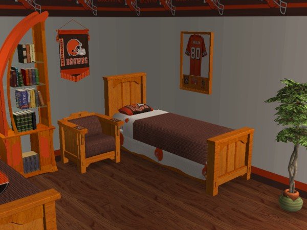 Mod The Sims - Cleveland Browns Bedroom for Brownston1306