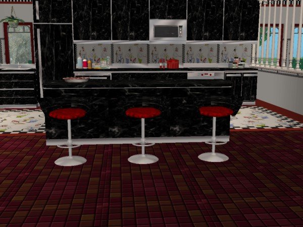 Mod The Sims - Black Marble and Brushed Steel Kitchen