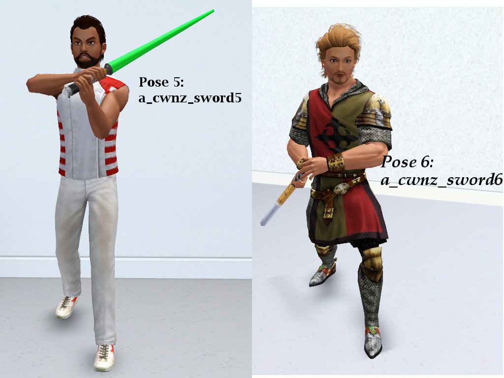 Mod The Sims - A collection of 14 poses using sword (updated 10/06/11)
