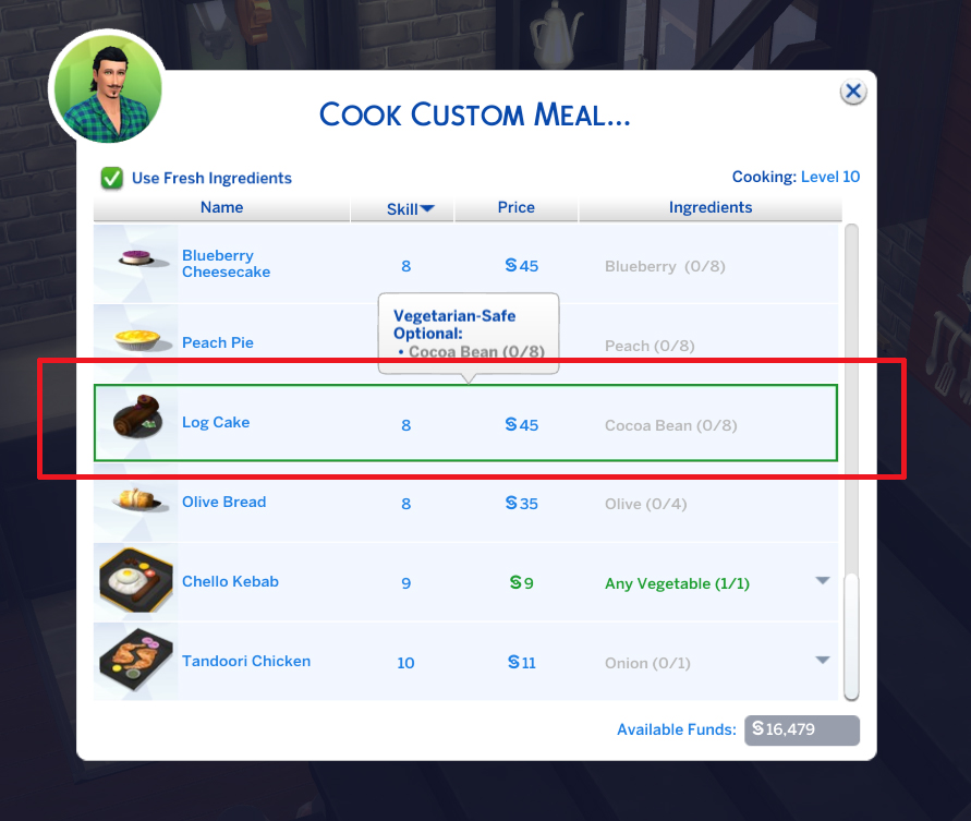 Mod The Sims - Cocoa Cravings - Log Cake and Rum Balls (Updated 9.7.2020)