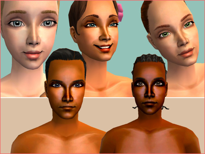 Mod The Sims - Cole’s Colors - Painted Skins Set, including five tones