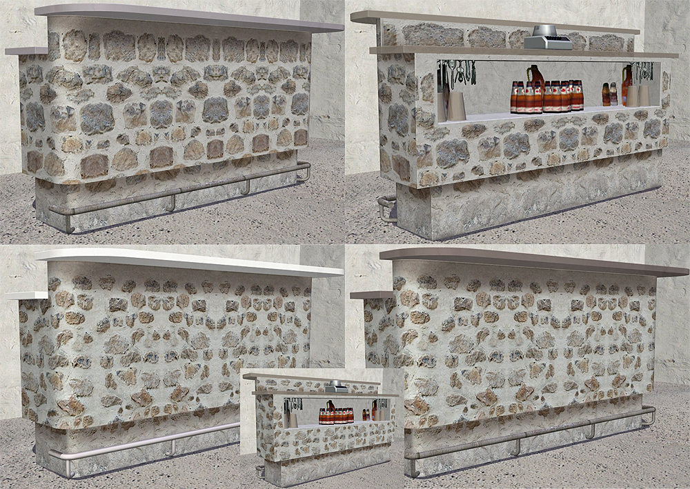 Mod The Sims - Project "Sims-Santorini". Part 4. Set "Old stone bar ...