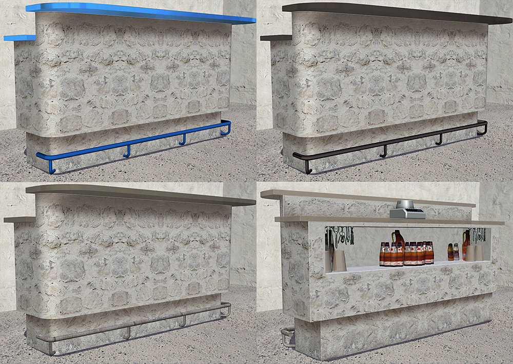 Mod The Sims - Project "Sims-Santorini". Part 4. Set "Old stone bar ...