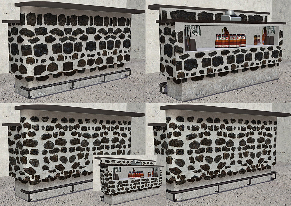 Mod The Sims - Project "Sims-Santorini". Part 4. Set "Old stone bar ...