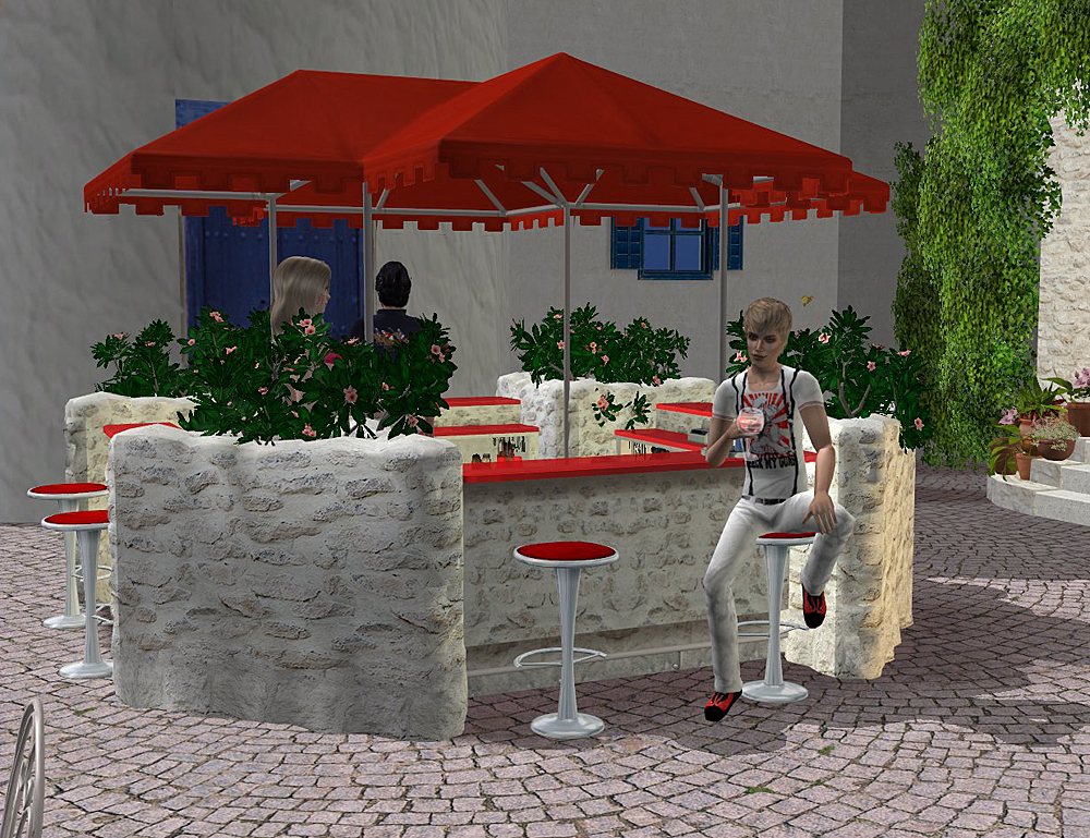 Mod The Sims - Project "Sims-Santorini". Part 4. Set "Old stone bar ...