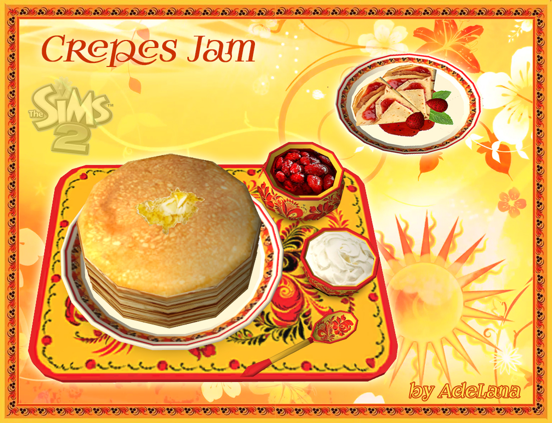 Mod The Sims - Crepes Trout & Jam - new meal in bowls