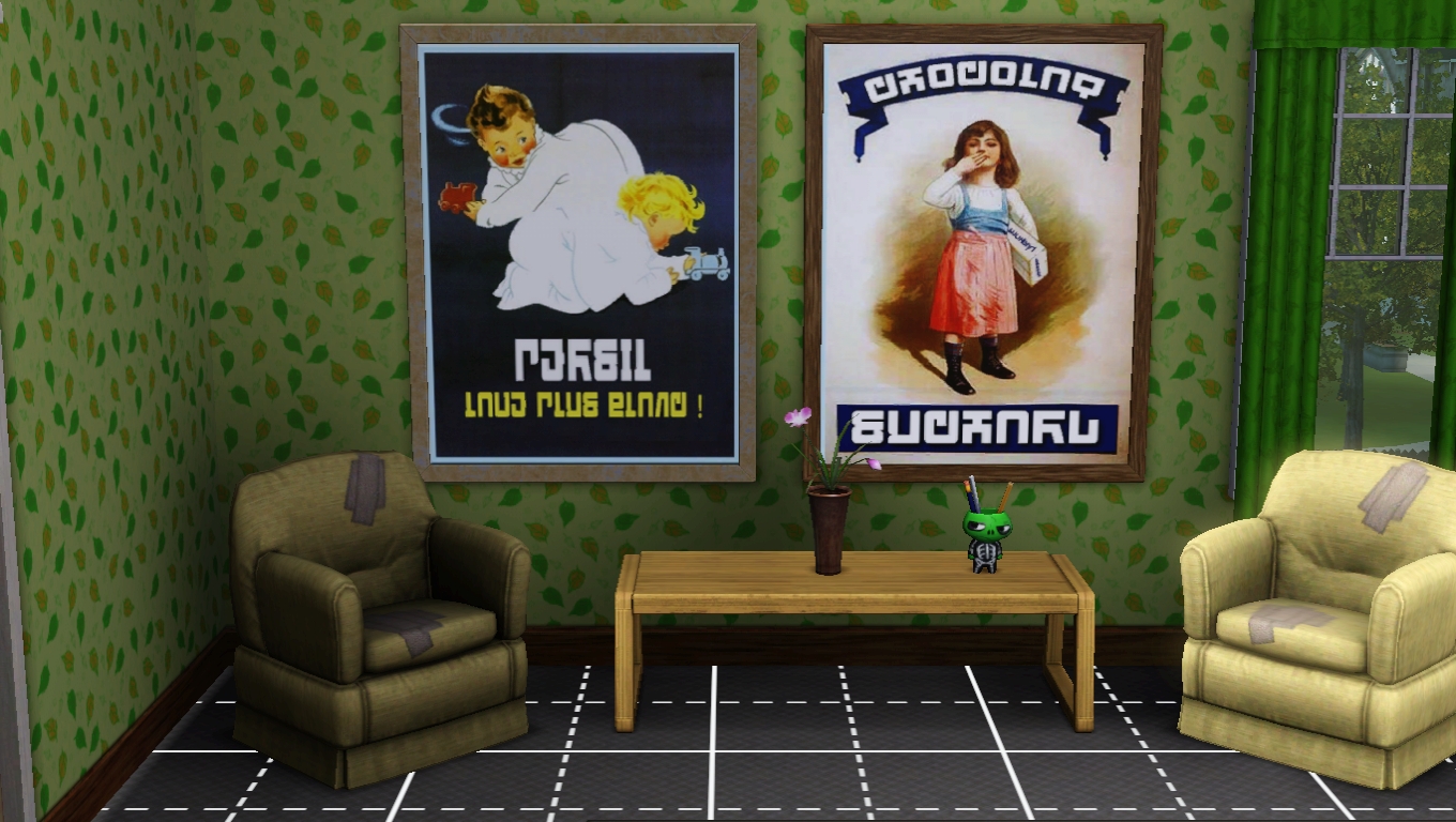 Mod The Sims - Vintage advertising posters in simlish